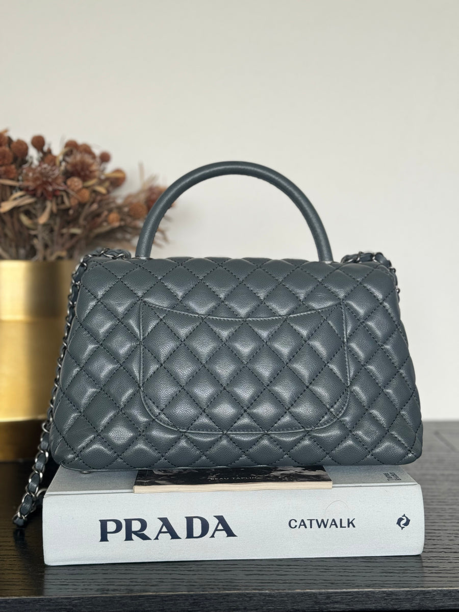 Coco Chanel | Gun Grey Handle Leather Handbag – Huntress - For The Bold